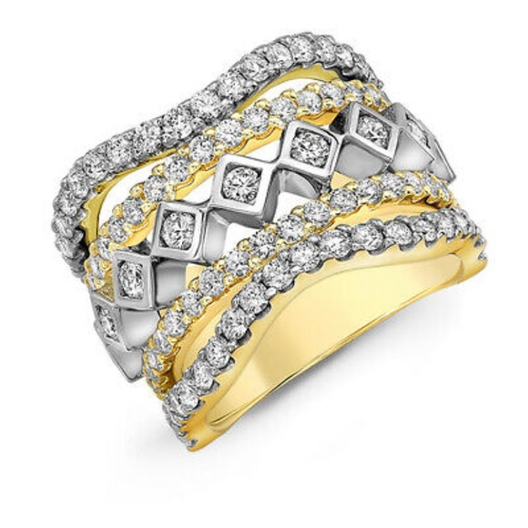 Jewelry | New 18k Gold Plated Gorgeous Diamond Ring | Poshmark